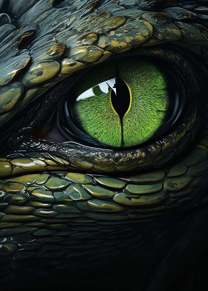 'Snake Eye Close Up Shot' Poster, picture, metal print, paint by Usama ...
