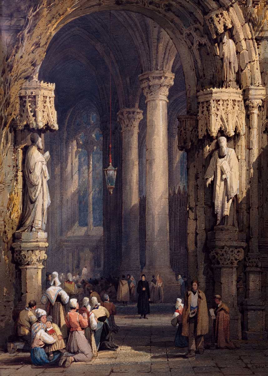 'Interior of a Cathedral' Poster, picture, metal print, paint by ...