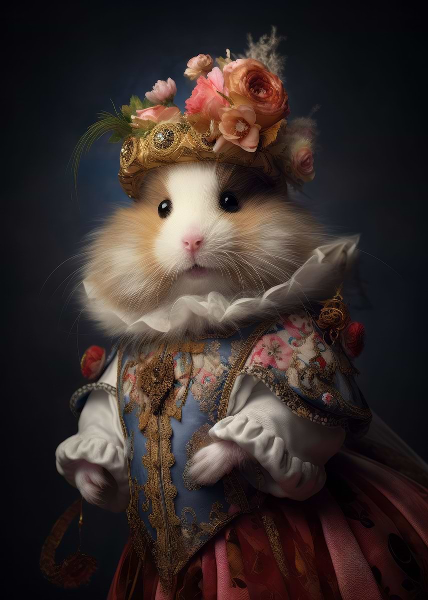 'Hamster in Boho Suit' Poster, picture, metal print, paint by Frank ...