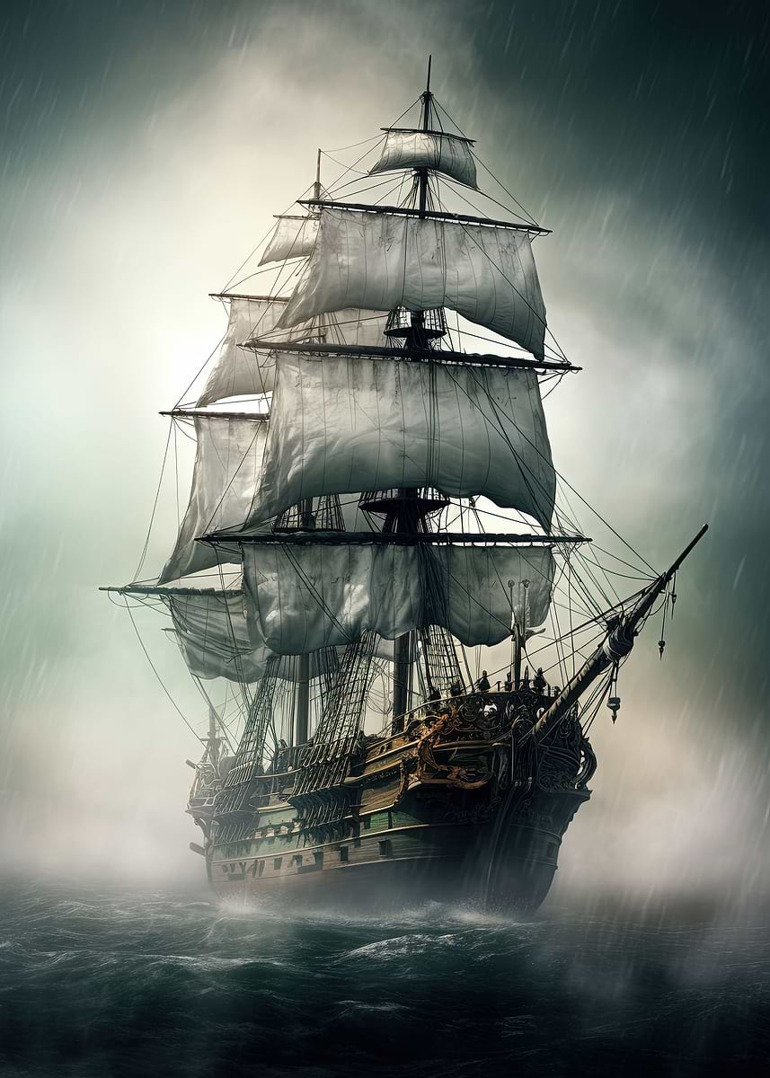 'Haunted Ship' Poster, picture, metal print, paint by Youwantit | Displate