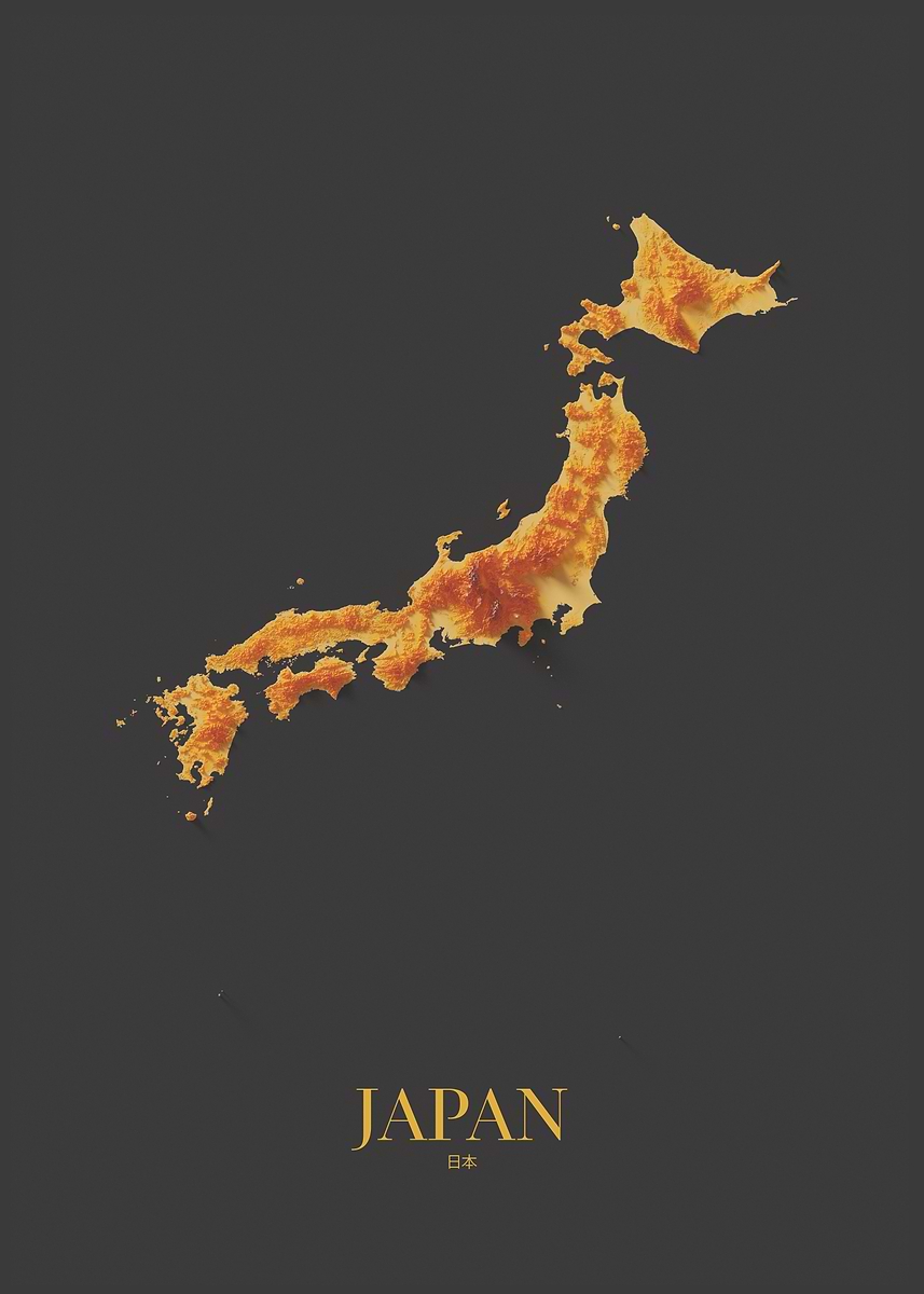 'Japan Map' Poster, picture, metal print, paint by Posterium Wall Art ...