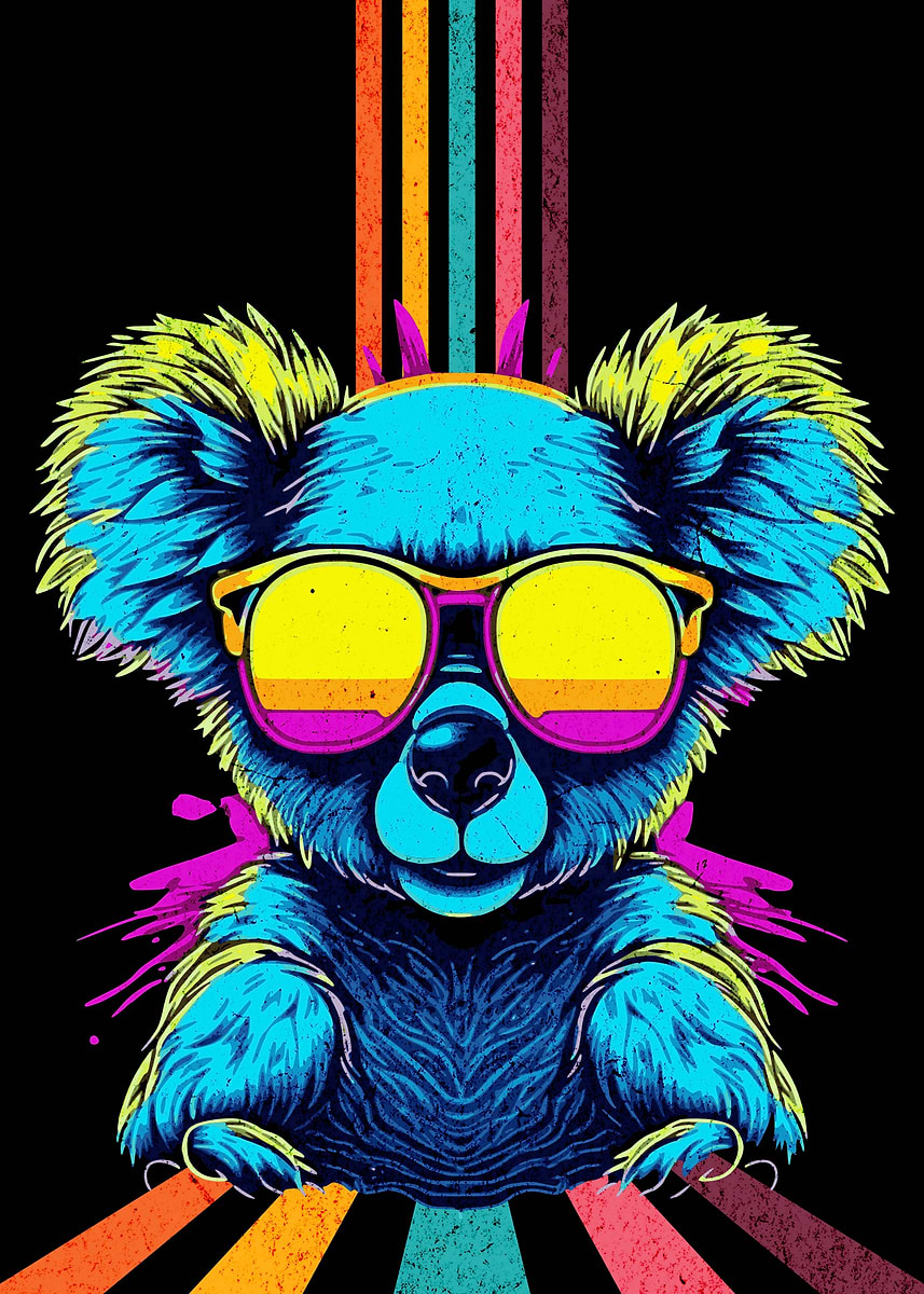 'TEDDY BEAR GLASSES' Poster, picture, metal print, paint by Atomic ...