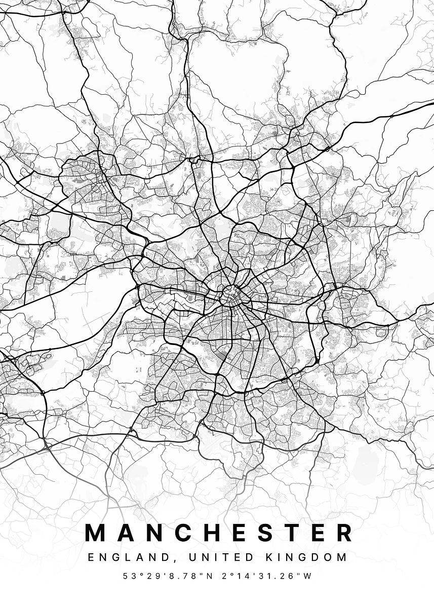 'Manchester England UK' Poster, picture, metal print, paint by Kemi ...