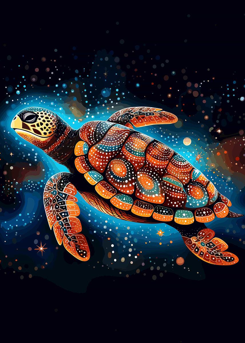 'Dot Art Turtle' Poster, picture, metal print, paint by Wall Art Heaven ...