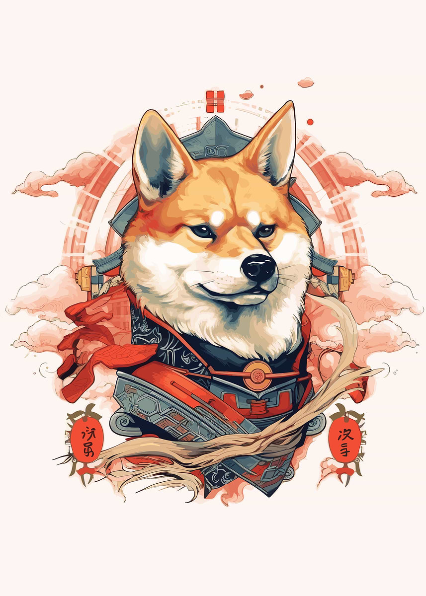 'Dog Japanese Animals' Poster, picture, metal print, paint by Aamir ...