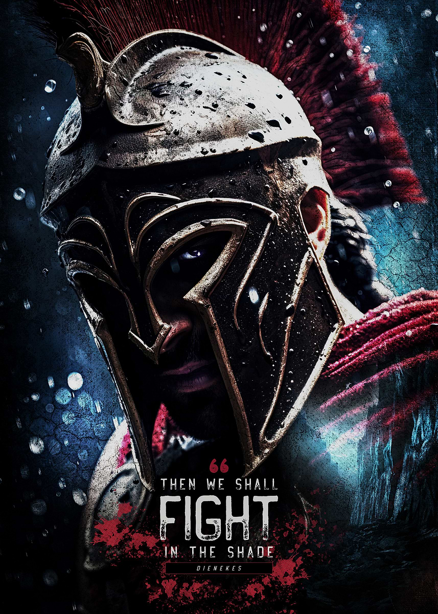 'Spartan Warrior Quote' Poster, picture, metal print, paint by Kilo ...