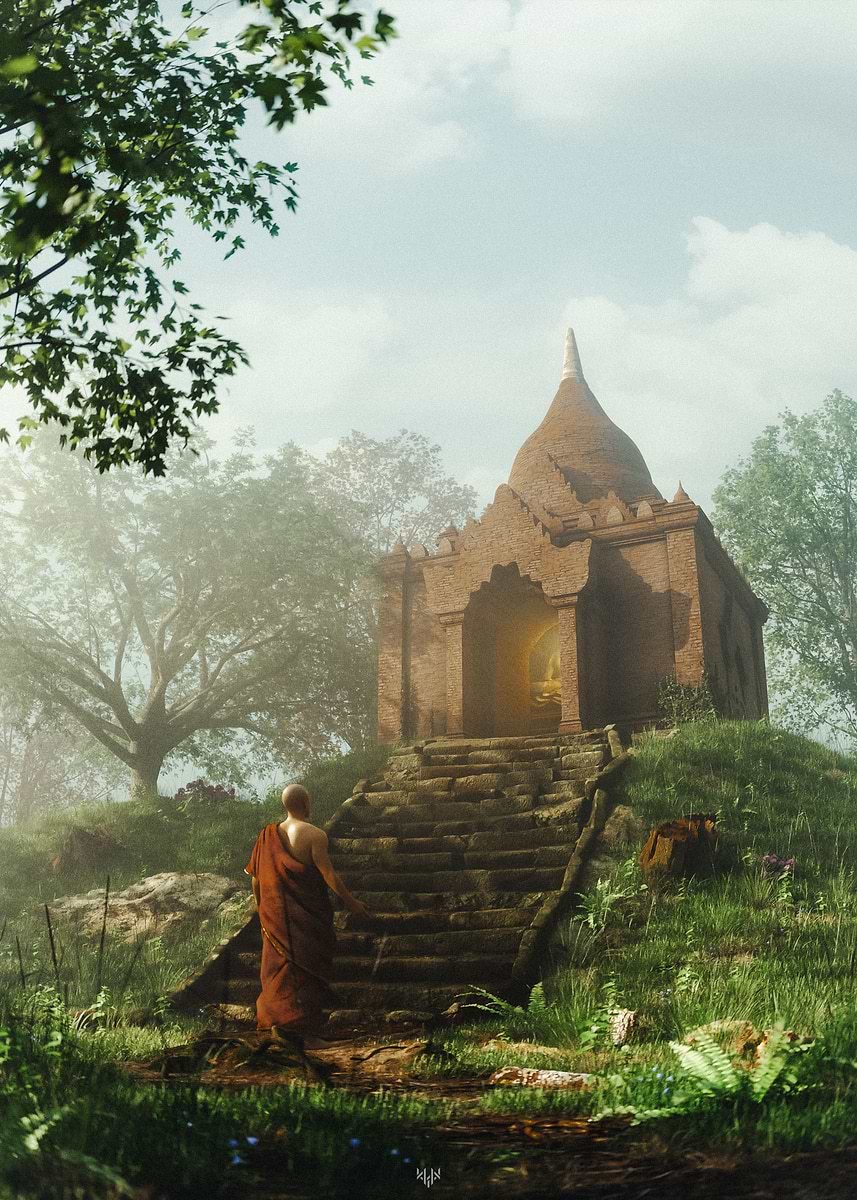 'The Temple' Poster, picture, metal print, paint by Clark Khant | Displate