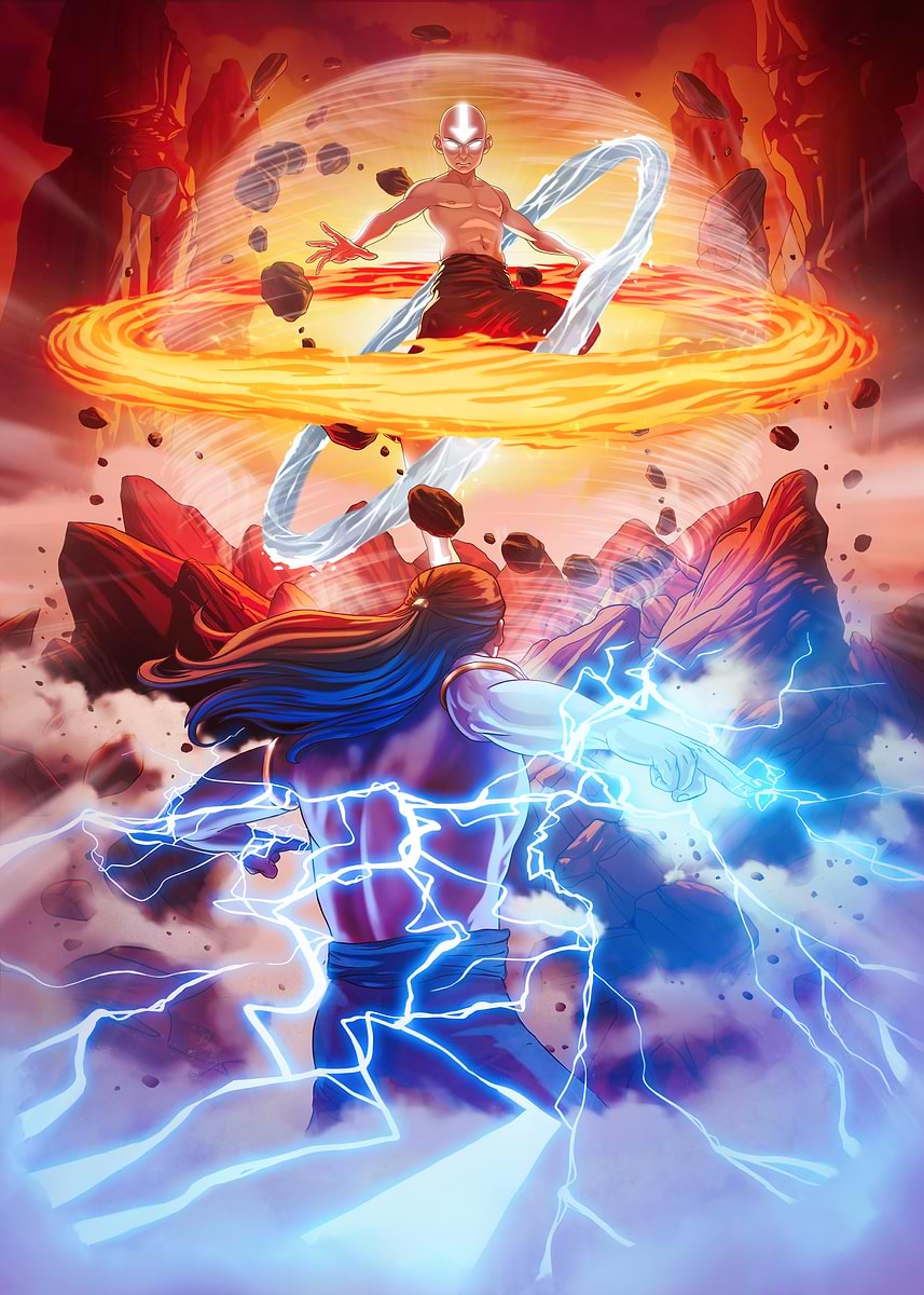 'Avatar Aang vs Ozai' Poster, picture, metal print, paint by Avatar ...