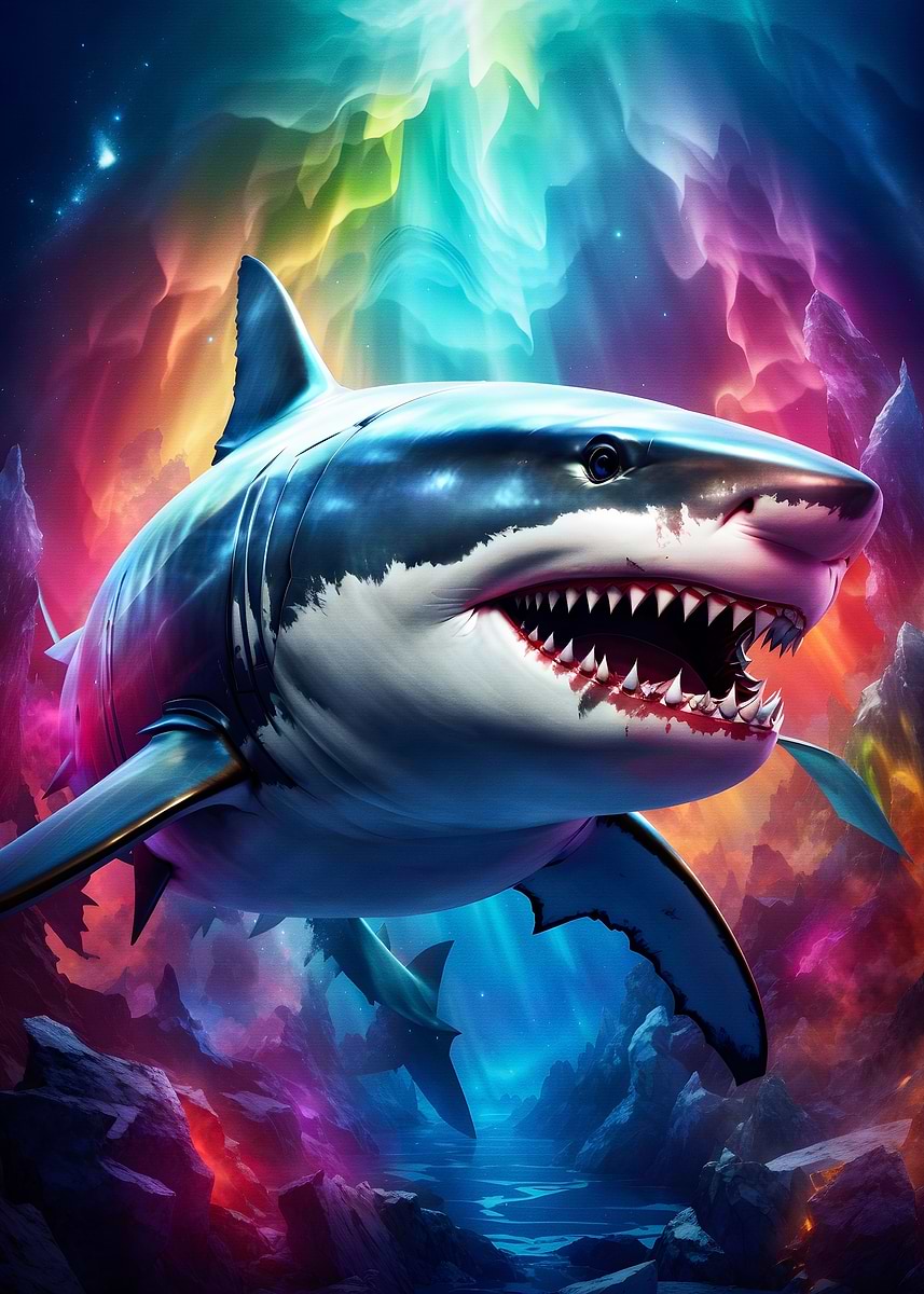'A sharp toothed shark' Poster, picture, metal print, paint by Dream ...