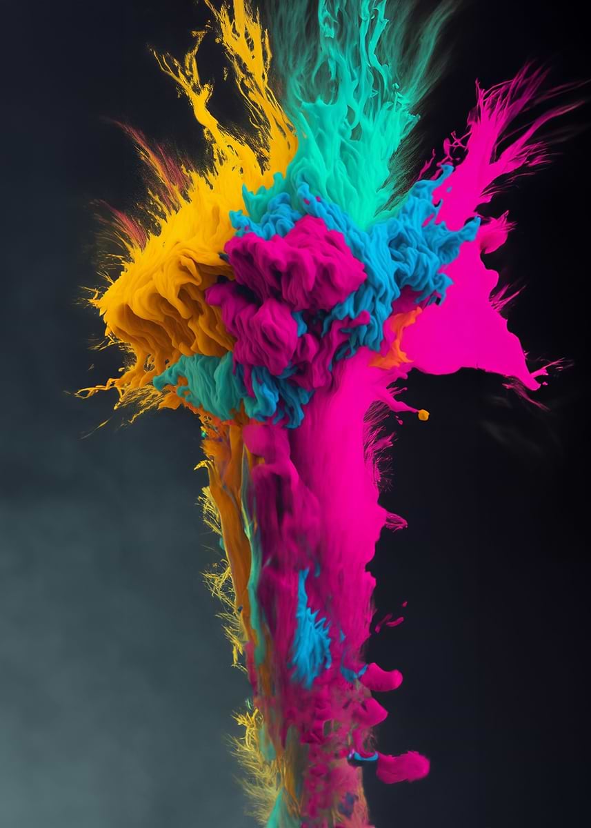 'Abstract Color Splash' Poster, picture, metal print, paint by Mister ...