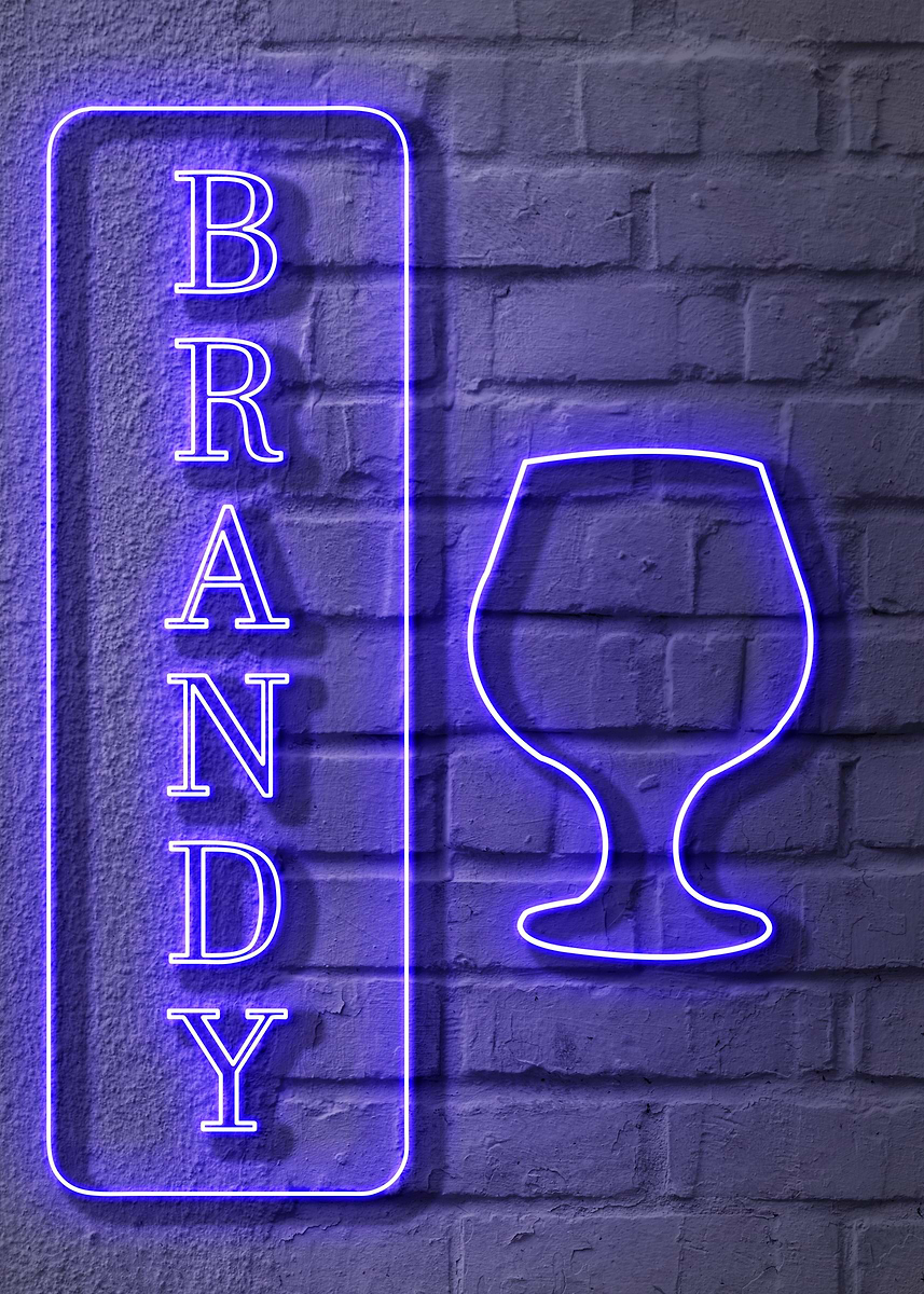 'A Neon Brandy Sign' Poster, picture, metal print, paint by Abdull Obaa ...