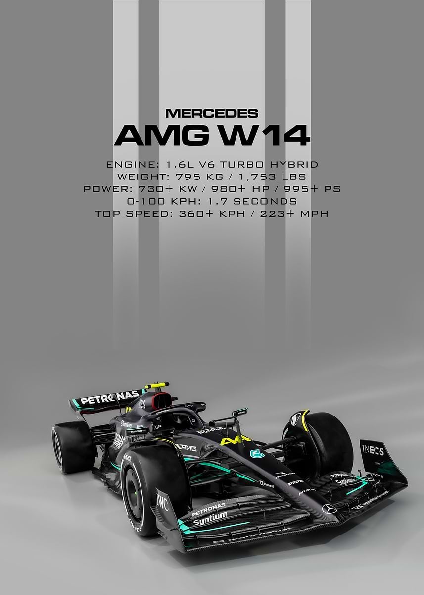 'Mercedes AMG W14' Poster, picture, metal print, paint by uart space ...