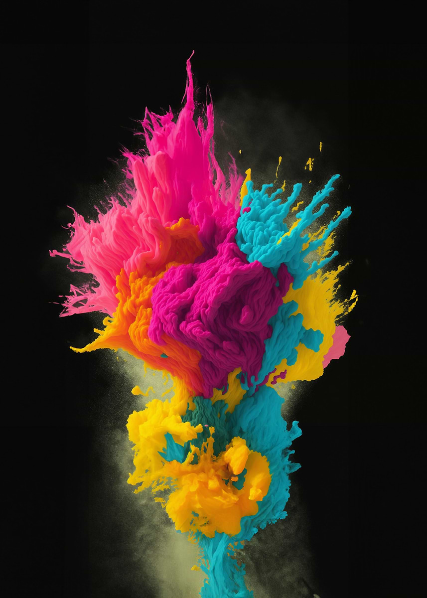 'Abstract Color Splash' Poster, picture, metal print, paint by Andreas ...