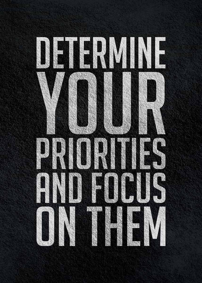 'Determine your priorities ' Poster, picture, metal print, paint by d ...