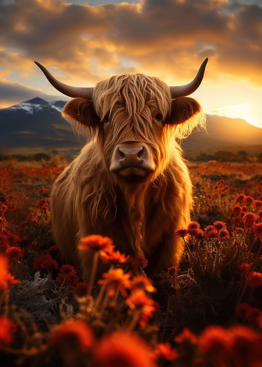 'Scottish Highlander Animal' Poster, picture, metal print, paint by ...