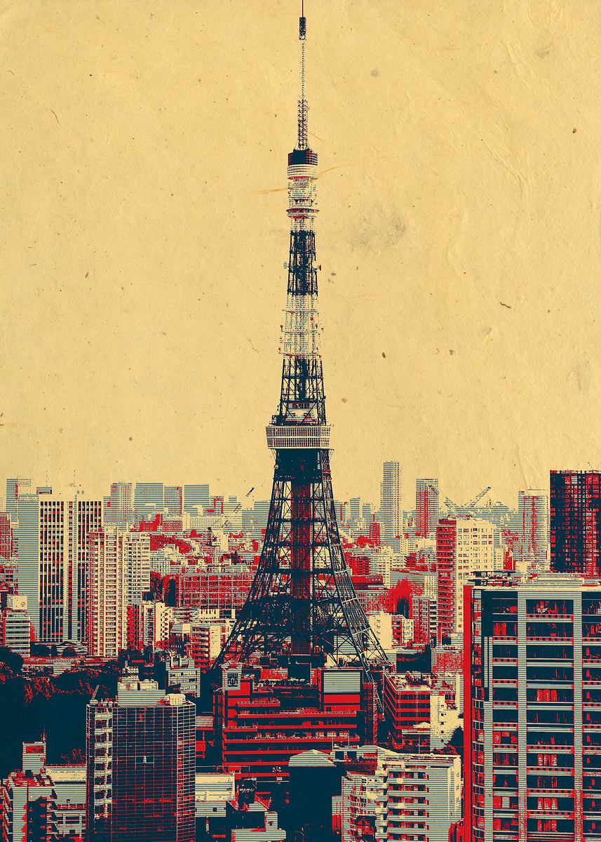 'Tokyo Tower' Poster, picture, metal print, paint by Zhidane Al dhaer ...