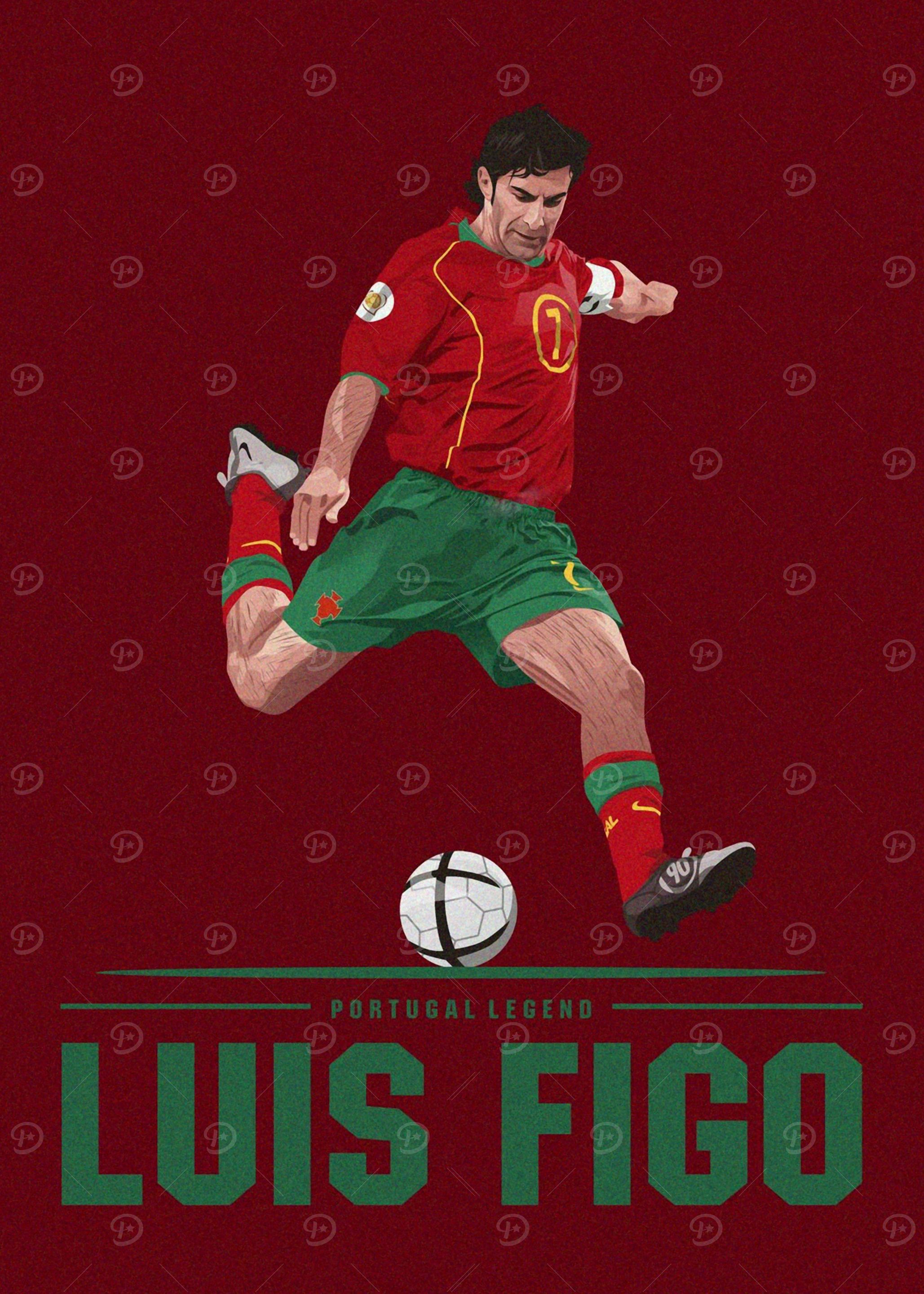 'Luis Figo Art Print' Poster, picture, metal print, paint by Happy ...