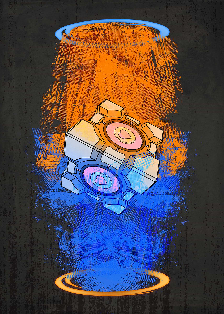 'Portal Cube' Poster, picture, metal print, paint by Portal Game | Displate