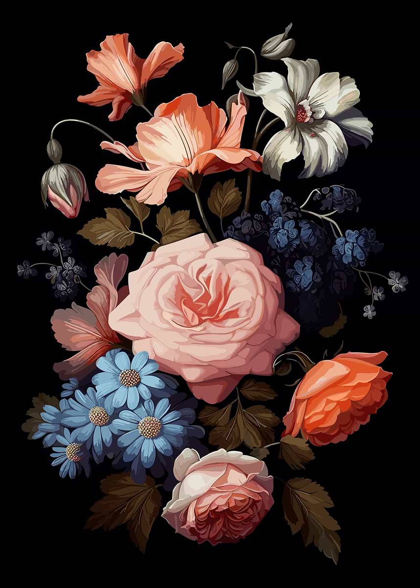 'Beautiful Rose Flowers' Poster, picture, metal print, paint by ...