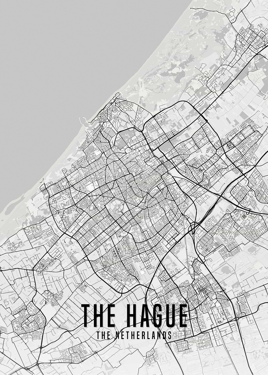 'The Hague City Map' Poster, picture, metal print, paint by Tân Pham ...