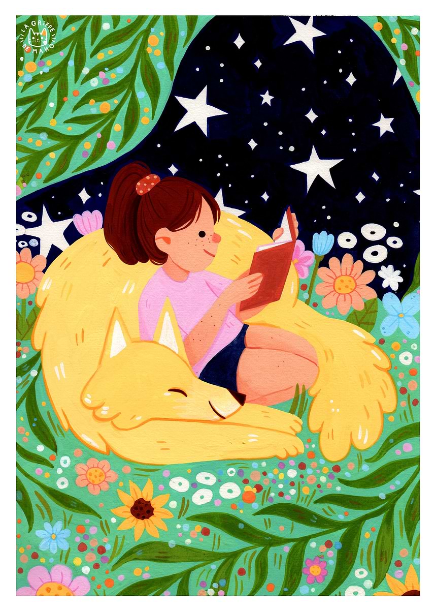 'Night Reading' Poster, picture, metal print, paint by LaGriffedeMaho ...