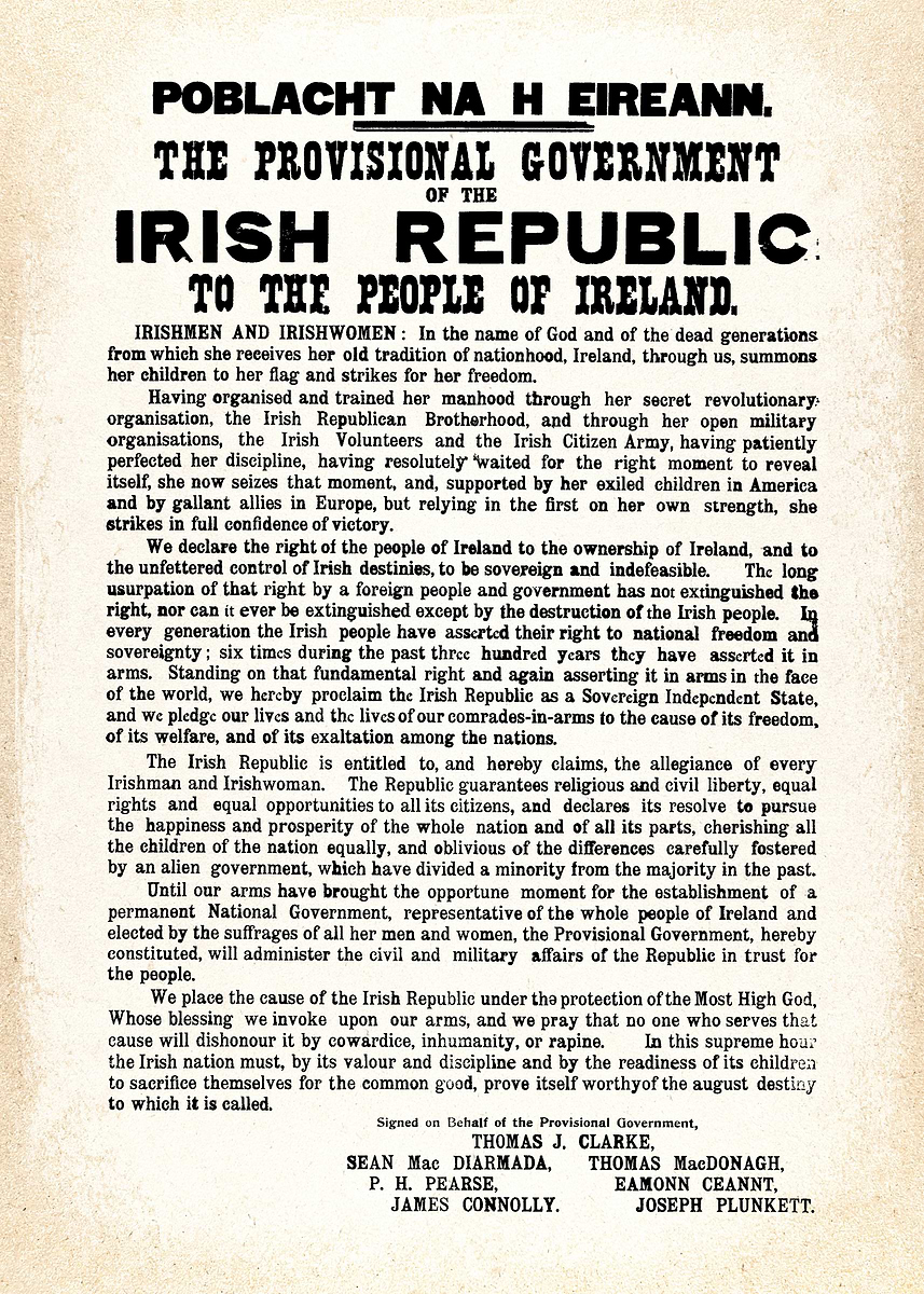 'Irish Proclamation Ireland' Poster, picture, metal print, paint by Jon ...