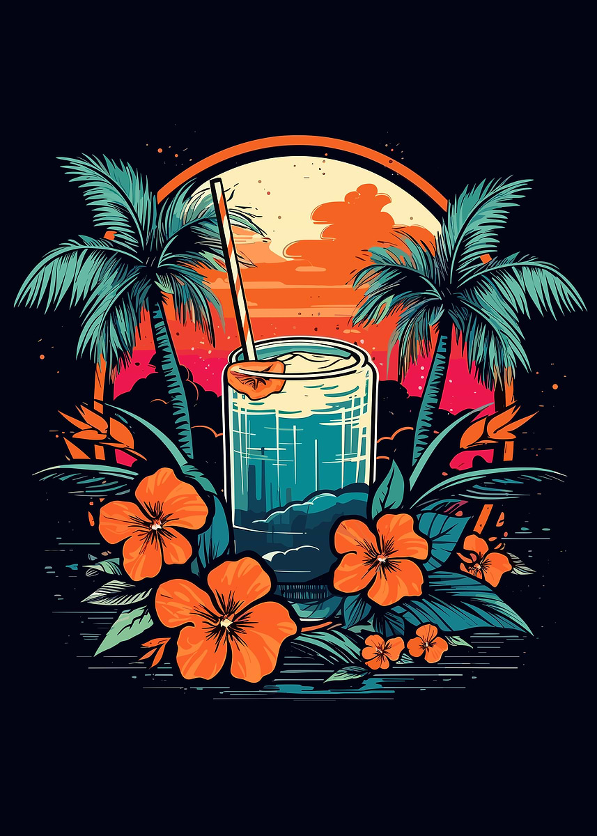 'Cocktail Colorful' Poster, picture, metal print, paint by MICHELLE ...