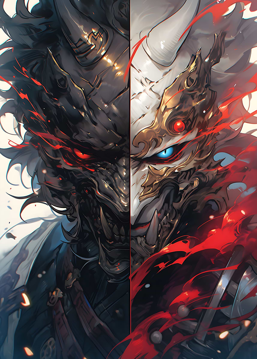 'Death vs Life Anime' Poster, picture, metal print, paint by ...