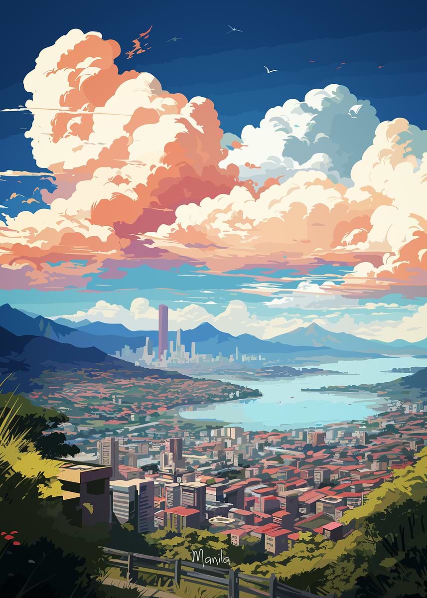 'MANILA Oil Painting' Poster, picture, metal print, paint by Mehdi ...