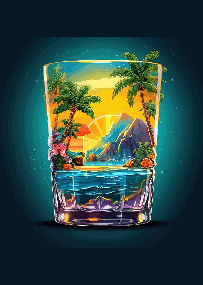 'Cocktail Colorful' Poster, picture, metal print, paint by MICHELLE ...