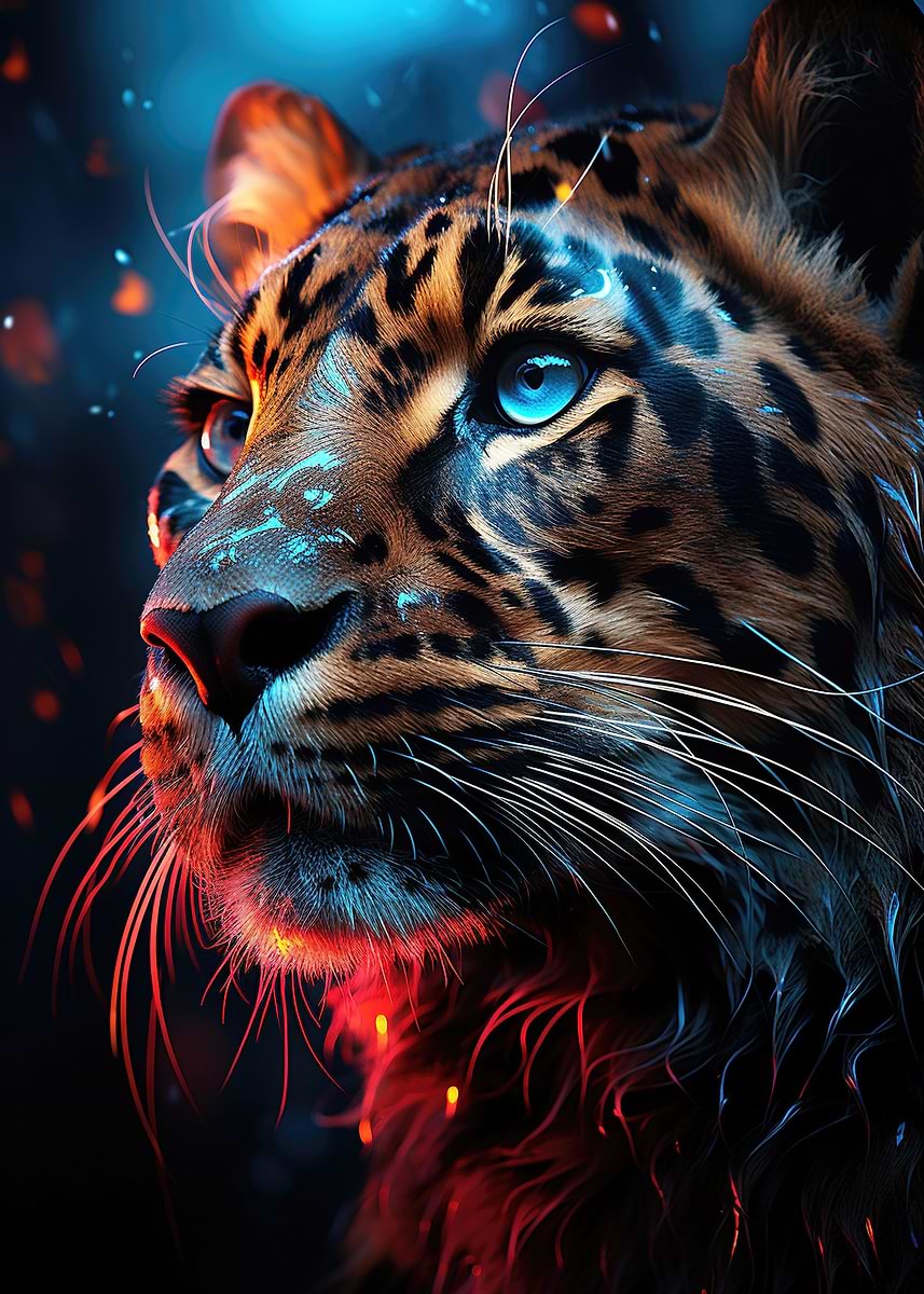 'Cosmic Leopard' Poster, picture, metal print, paint by CodeCrafted Art ...