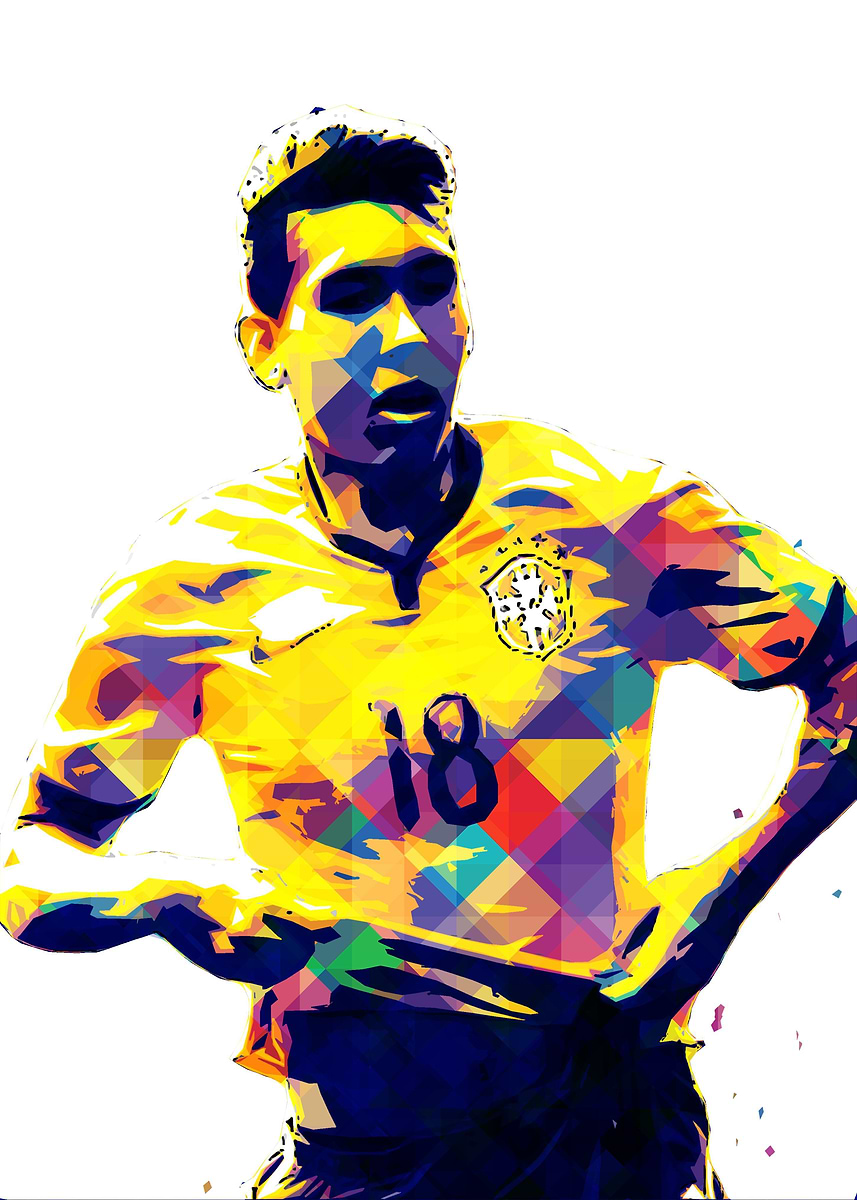'Roberto Firmino Brazil ' Poster, picture, metal print, paint by Happy ...