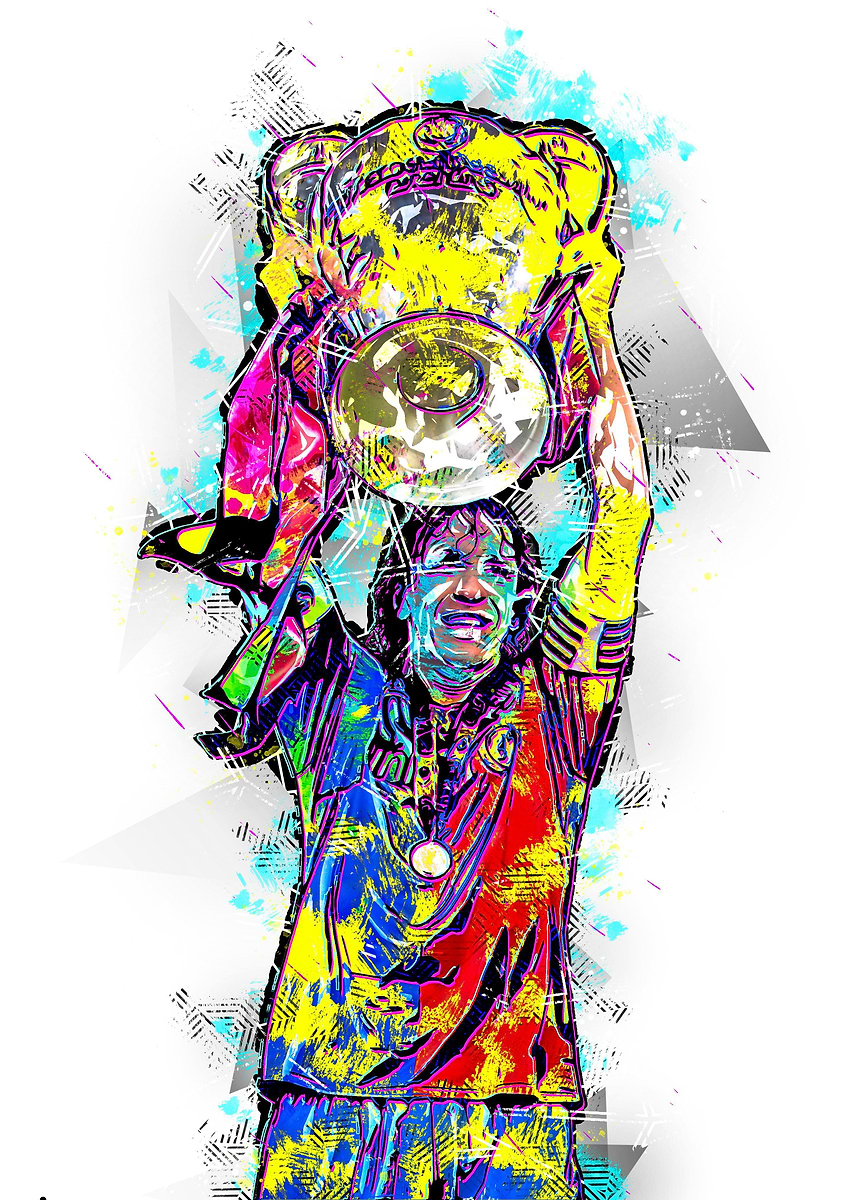 'Carles Puyol Color' Poster, picture, metal print, paint by Joanne ...