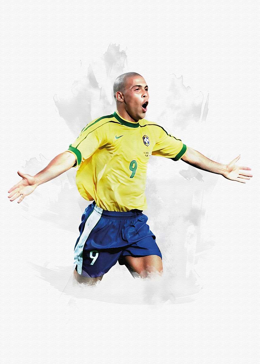 'Ronaldo R9 Brazil Portrait' Poster, picture, metal print, paint by ...