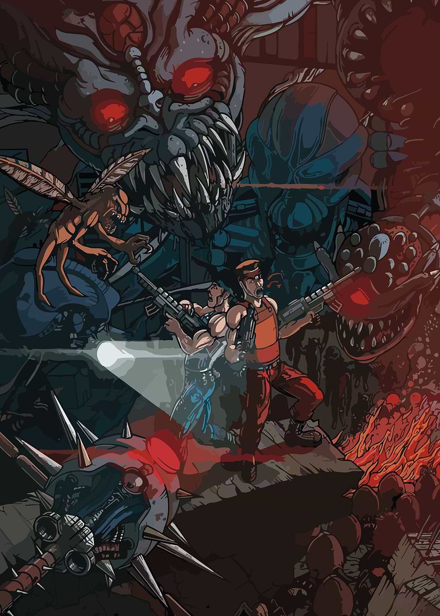 'Contra Game' Poster, picture, metal print, paint by satya art | Displate