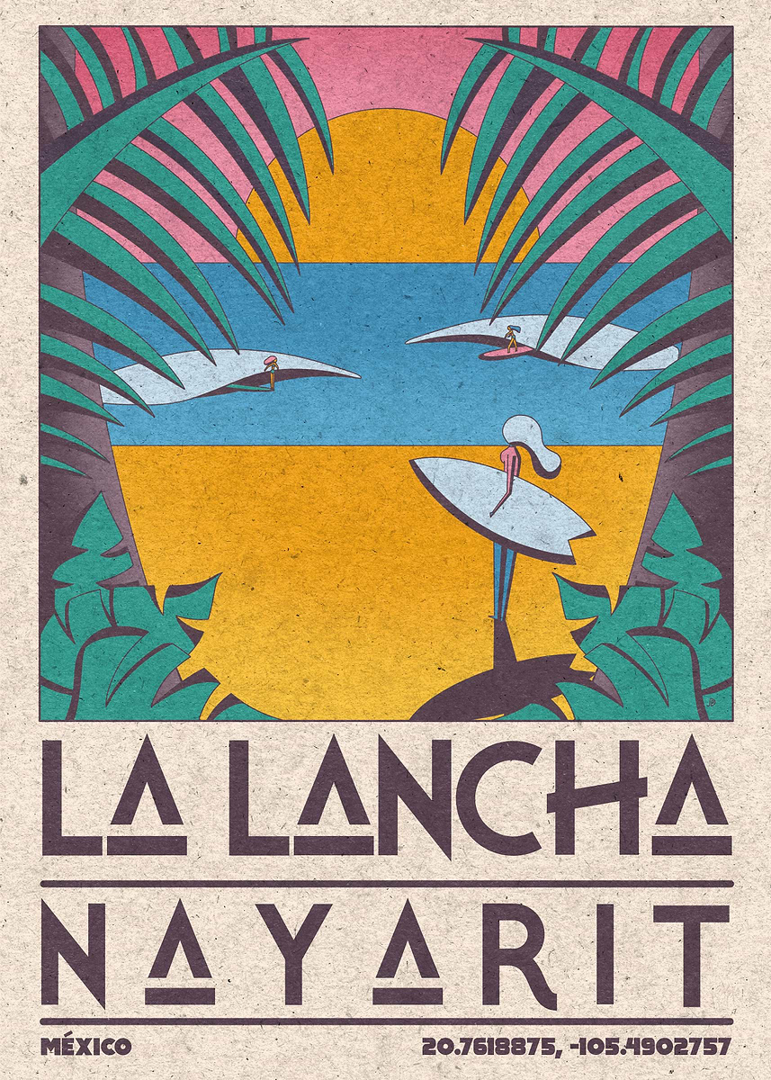 'La Lancha Mexico' Poster, picture, metal print, paint by Jake Purcell ...