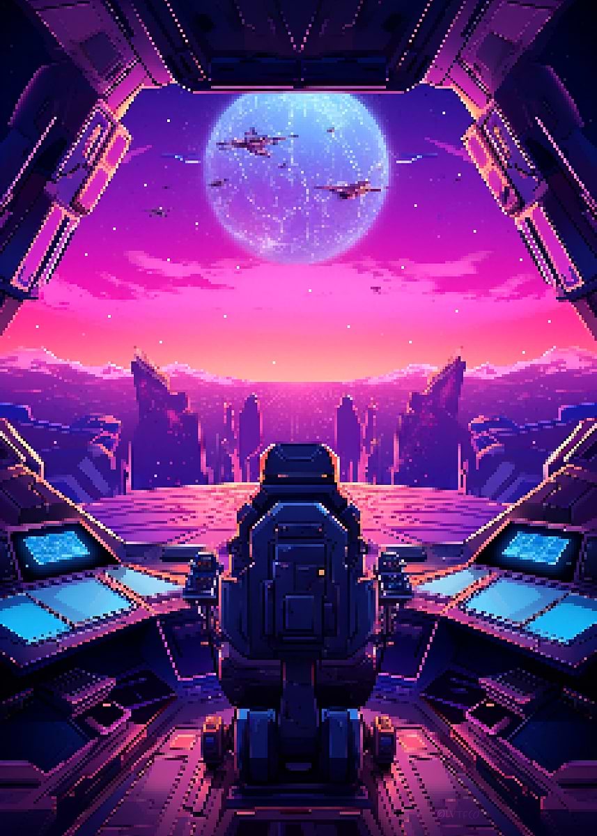 'Space Command Pixel Art' Poster, picture, metal print, paint by LVTFCO ...