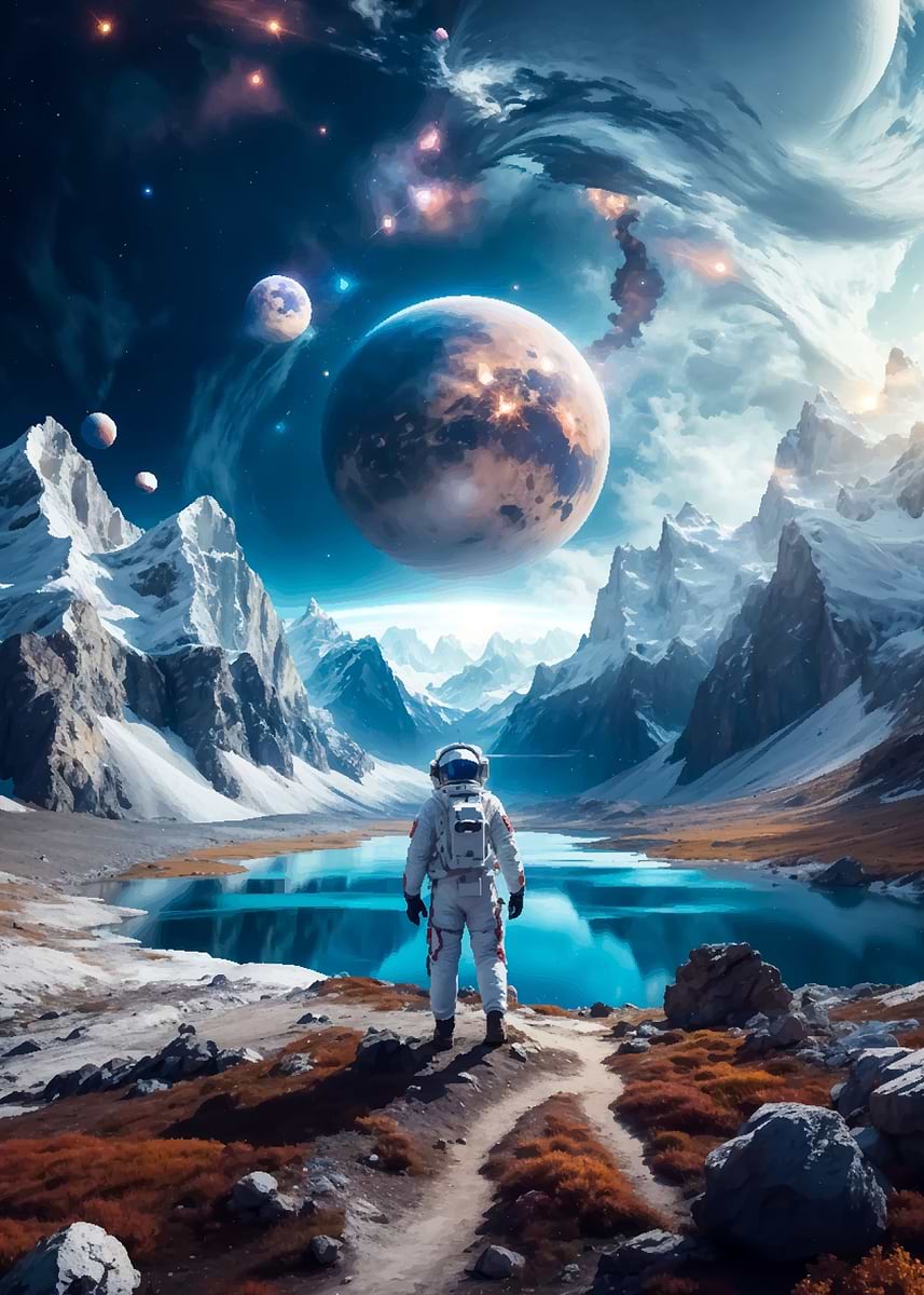 'Celestial Landscape' Poster, picture, metal print, paint by James ...