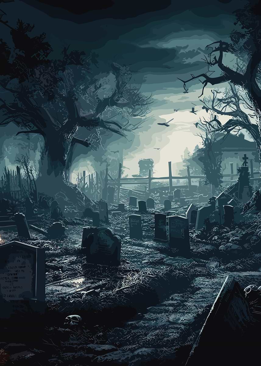 'Spooky Halloween Night' Poster, picture, metal print, paint by ...