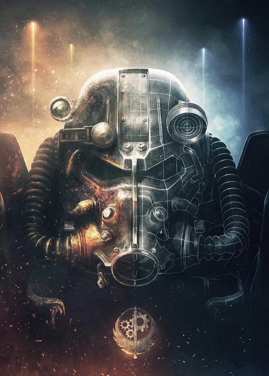 'Fallout: Power Armor Helmet' Poster, picture, metal print, paint by ...