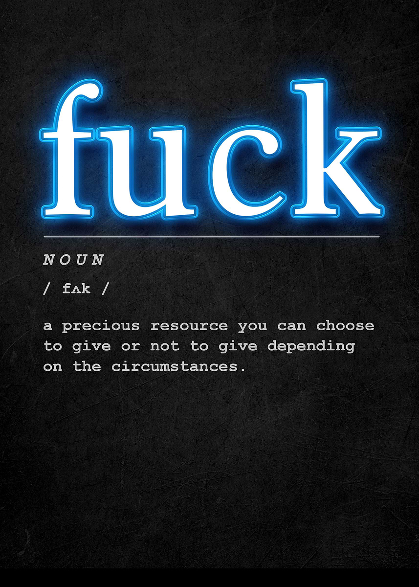 'Fuck Definition Funny' Poster, picture, metal print, paint by Wall Art ...