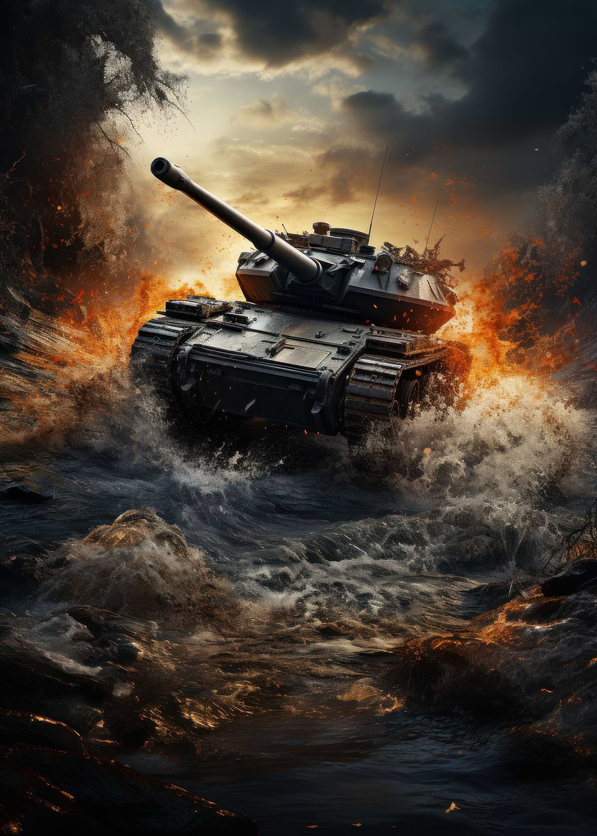 'tiger panzer in action' Poster, picture, metal print, paint by Adel S ...