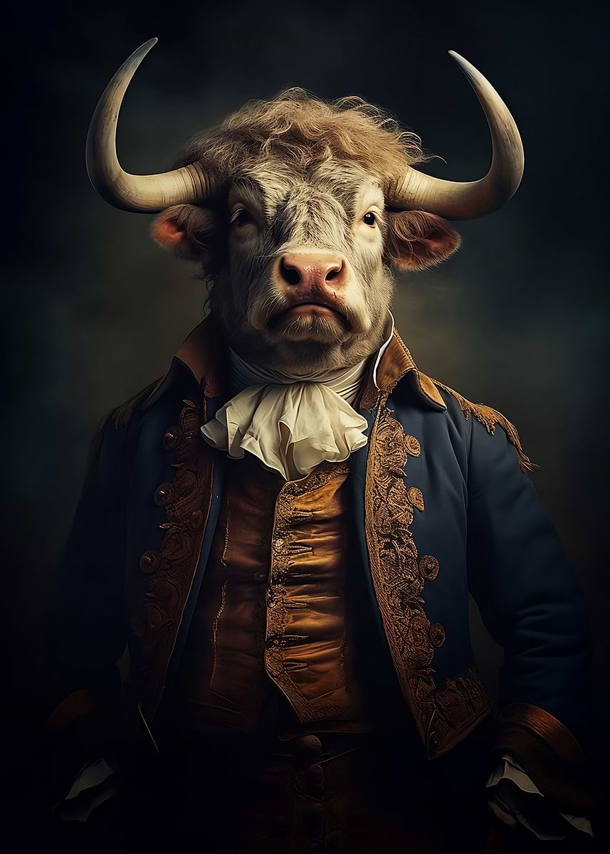 'Vintage Bull' Poster, picture, metal print, paint by Notorious ...