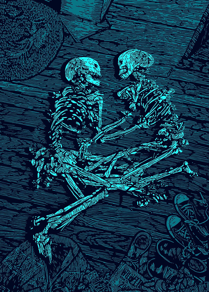 'skull skeleton' Poster, picture, metal print, paint by supergaff ...