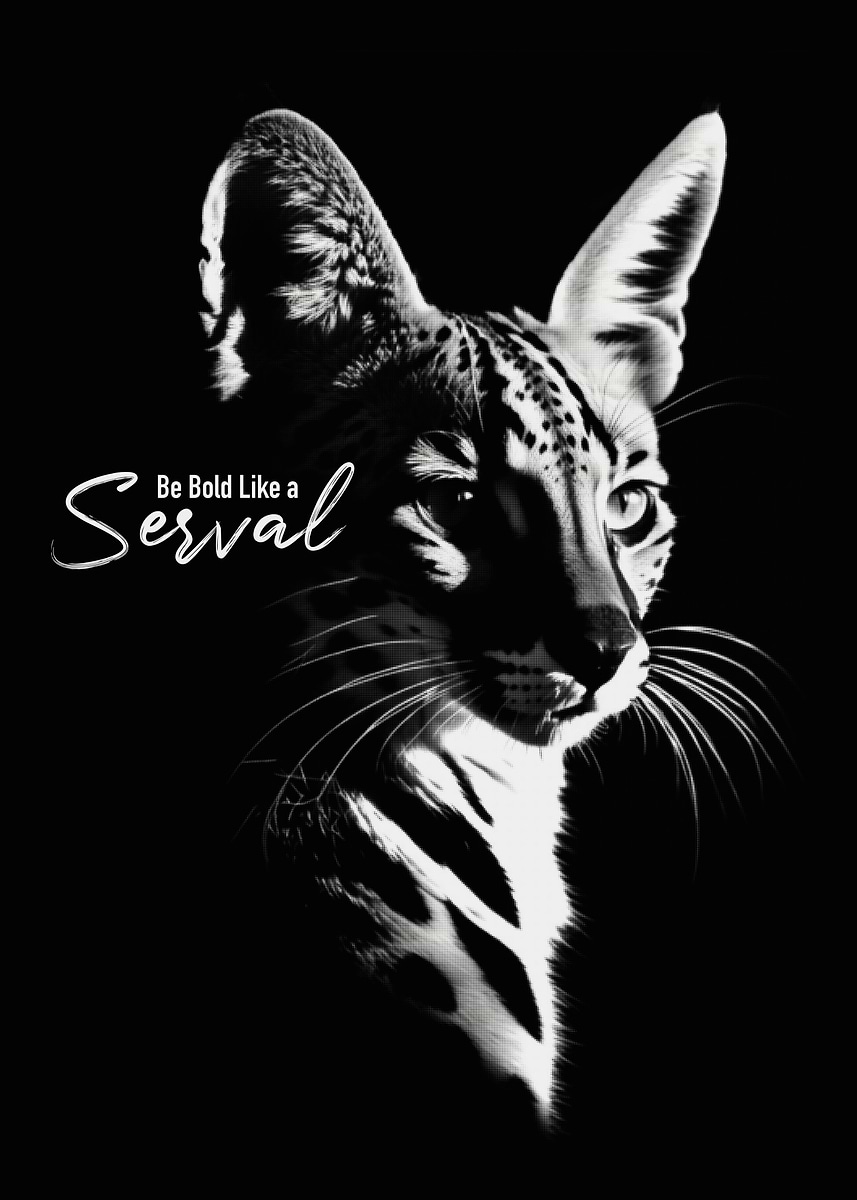 'Serval silhouette' Poster, picture, metal print, paint by Popart ...