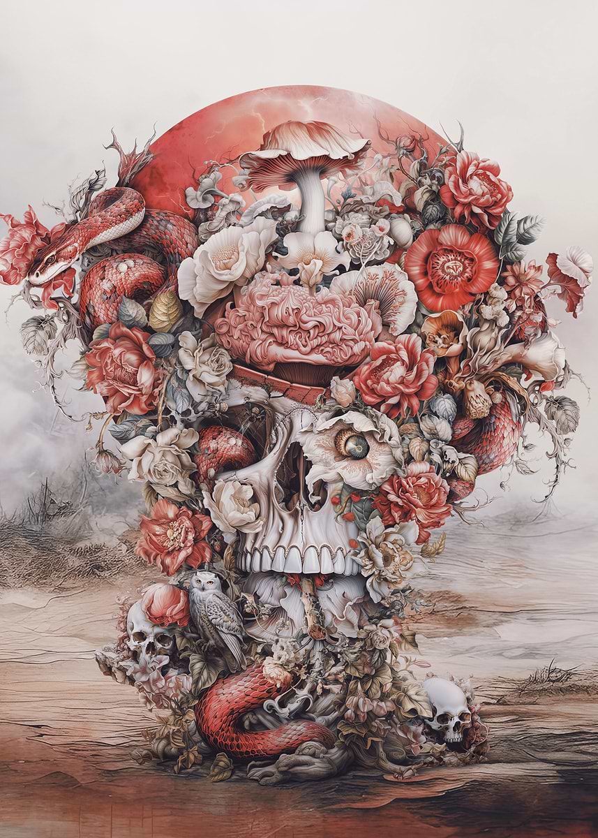 'Bloom of Mortality' Poster, picture, metal print, paint by RIZA PEKER ...
