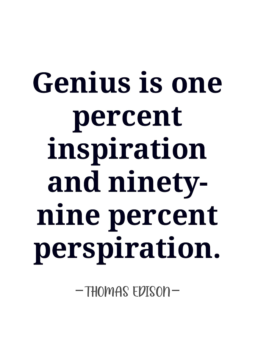 'Thomas Edison quote' Poster, picture, metal print, paint by Gembull ...