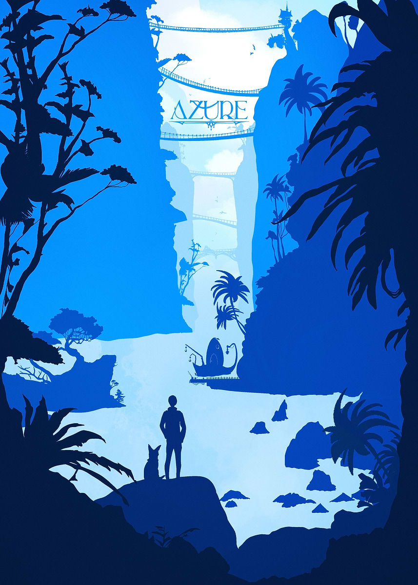 'Tranquil Azure Dreams' Poster, picture, metal print, paint by ...