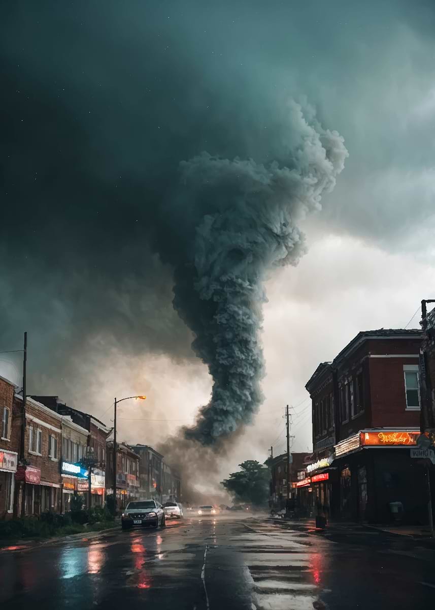 'City Destroyed' Poster, picture, metal print, paint by Diego The ...