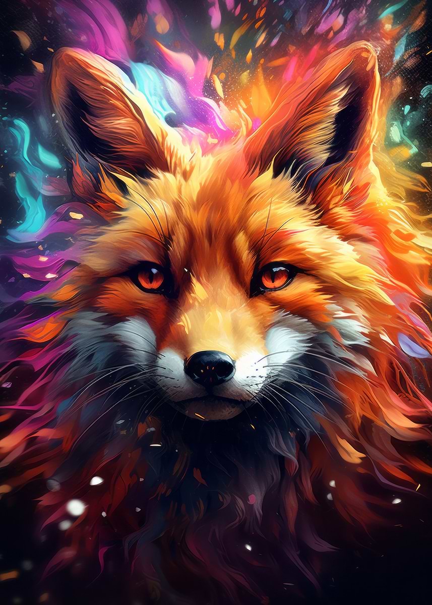 'Abstract Graffiti Fox Art' Poster, picture, metal print, paint by Zenz ...